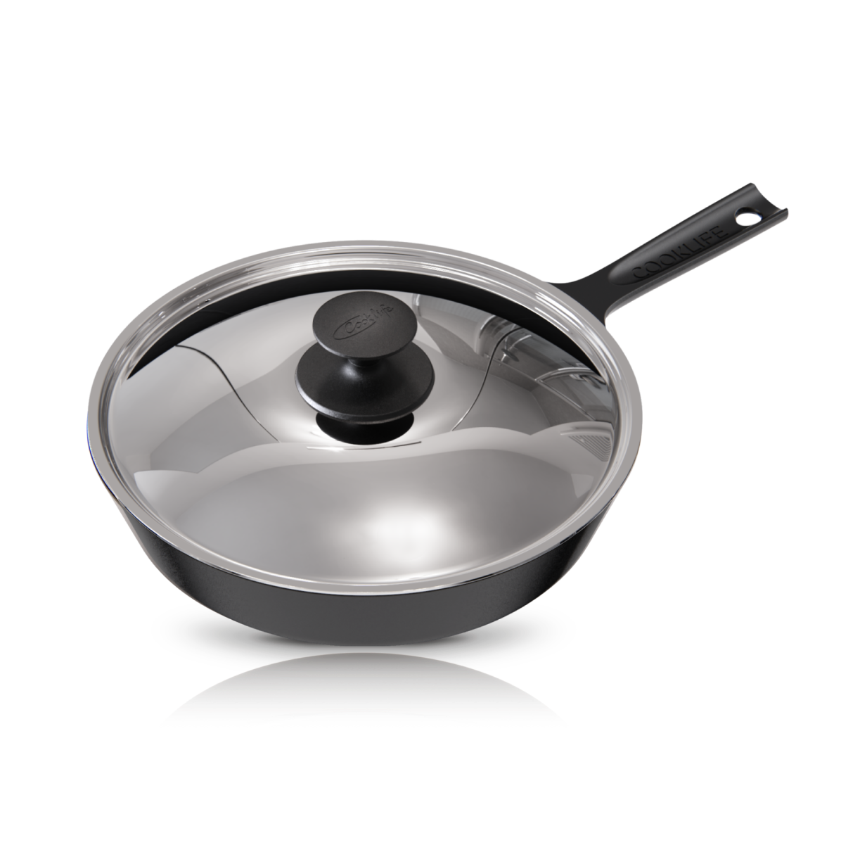 10-Inch Smooth Nonstick Cast Iron Skillet with Lid - Cooklife Cast Iron ...